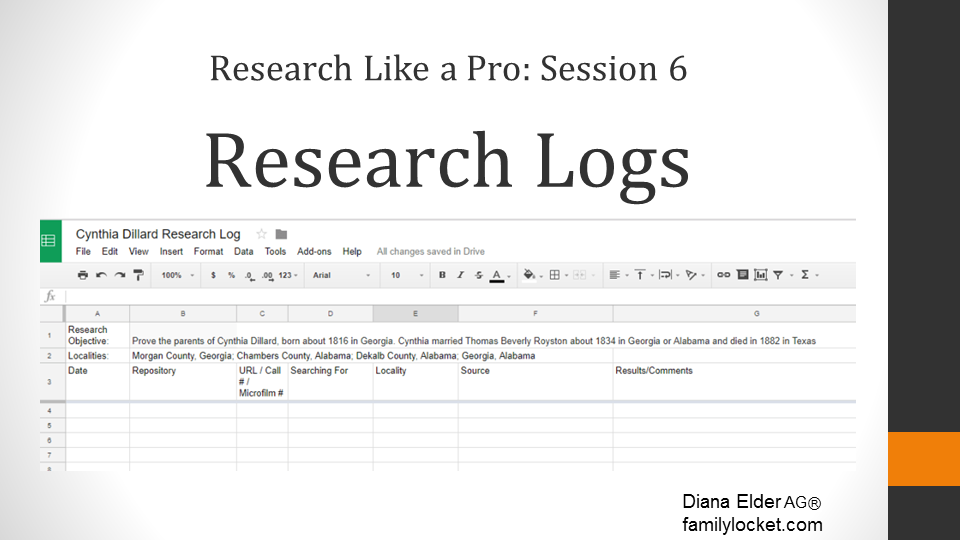 Research Logs Presentation title slide – Family Locket