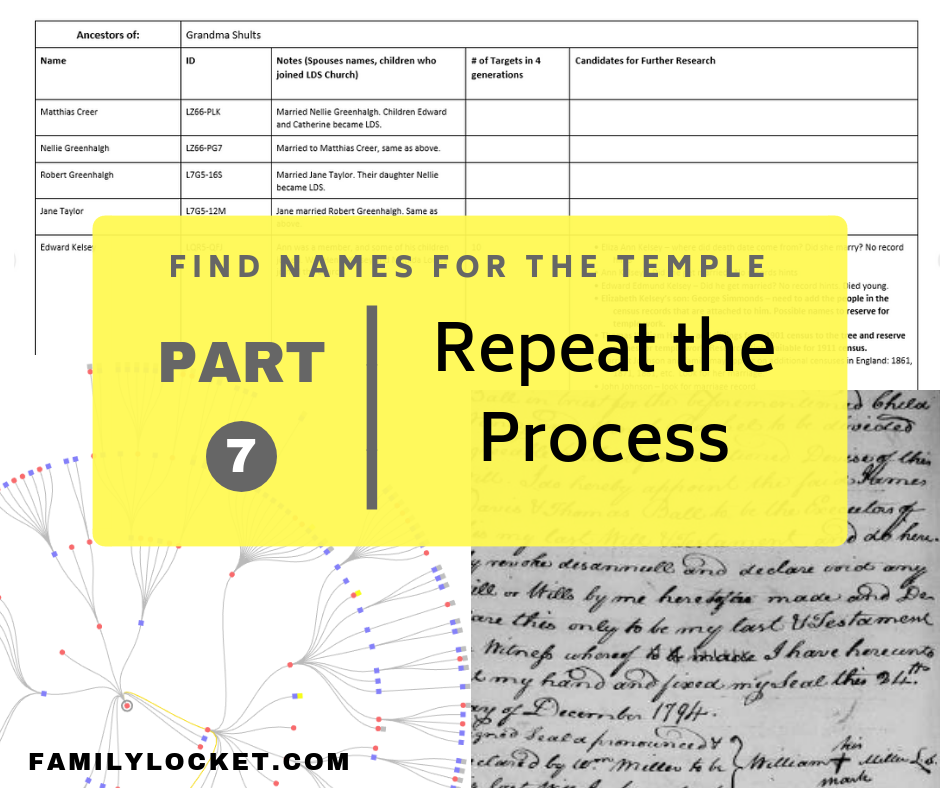 Find Names for the Temple Part 7: Repeat the Process – Family Locket