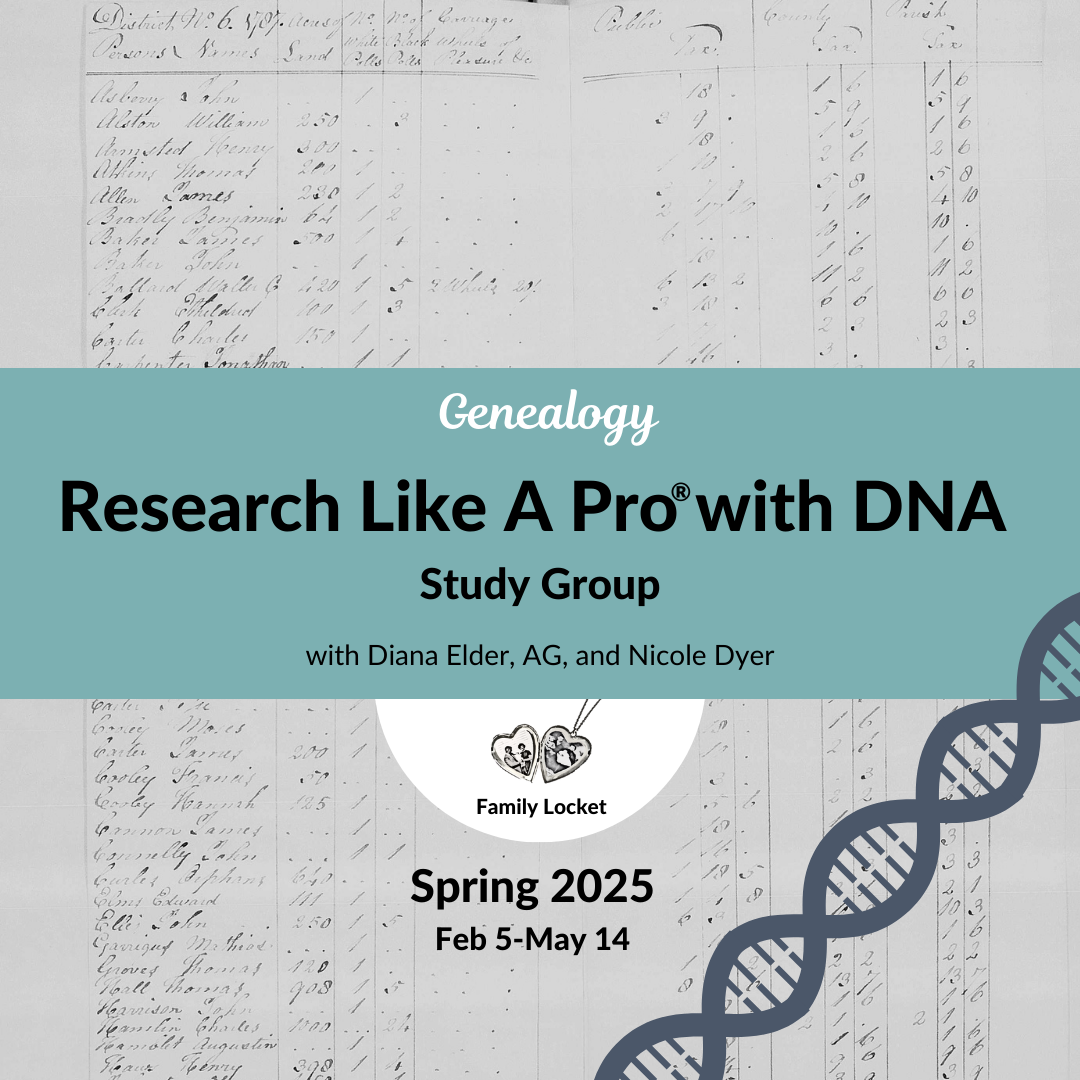 Research Like a ProⓇ with DNA Study Group – Family Locket