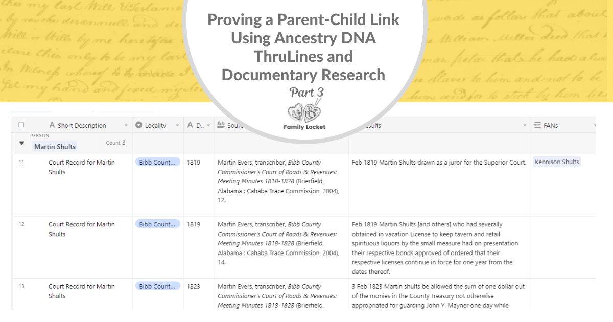 Proving a Parent-Child Link Using Ancestry DNA ThruLines and ...
