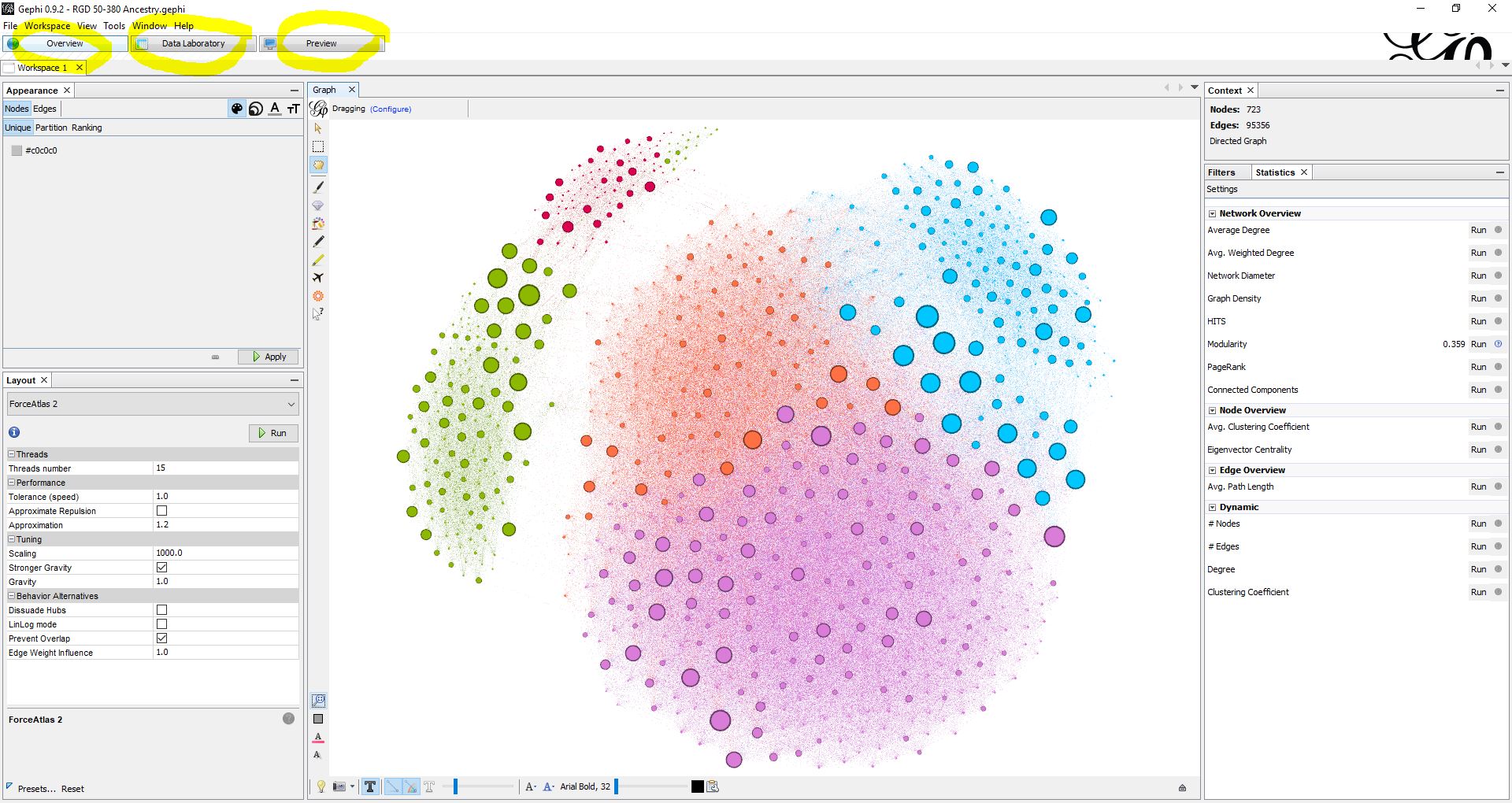 Creating Network Graphs With Gephi Part 2 Import Spreadsheets And Run