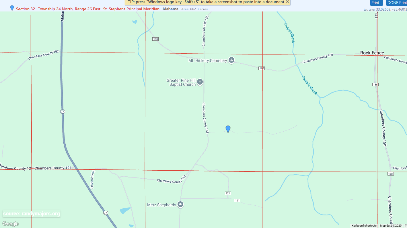 Map of Royston land Chambers County, AL – Family Locket